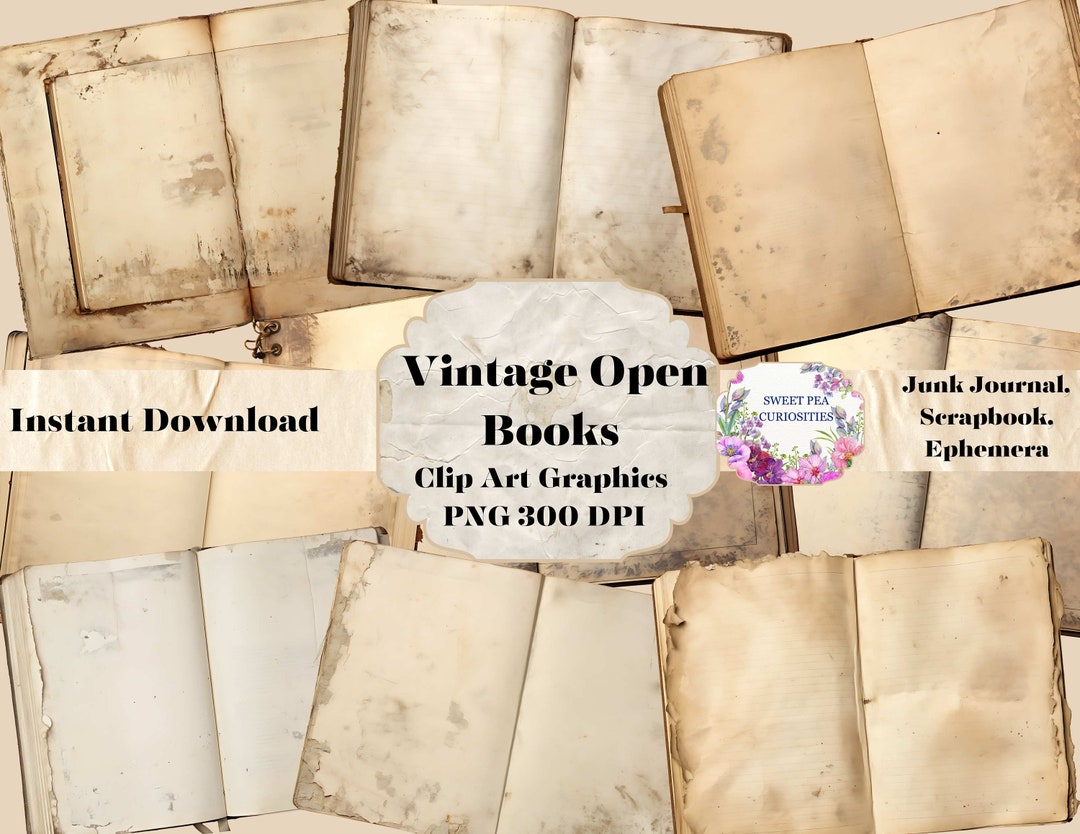 Open Book PNG, Clipart, Digital, Download, Printable, PNG, Junk Journal ...