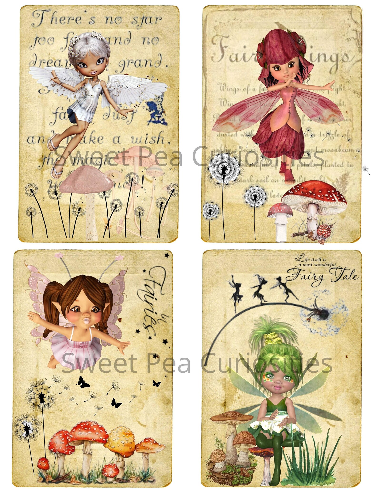 Fairy Cards Digital Download Printable Junk Journal - Etsy