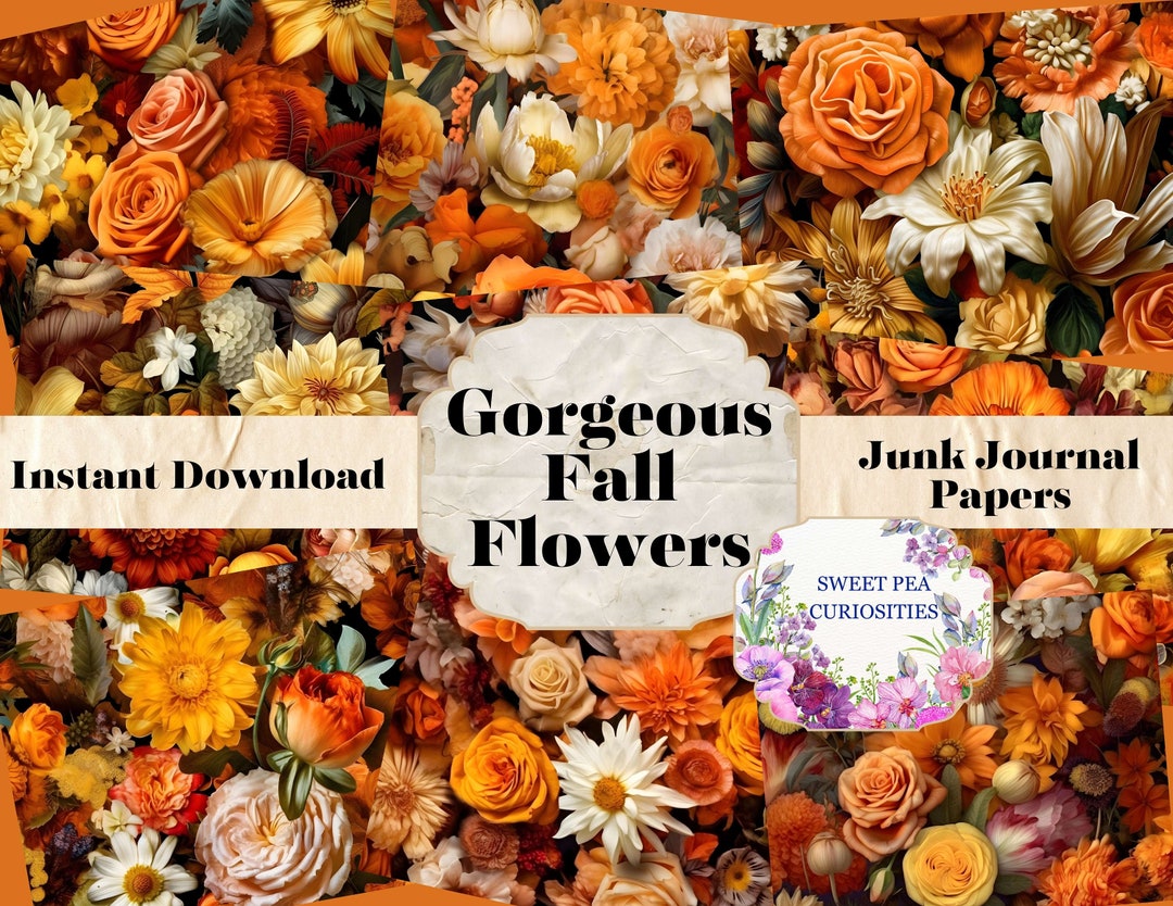 Printable, Download, Digital, Fall, Flowers, Junk Journal, Supplies ...
