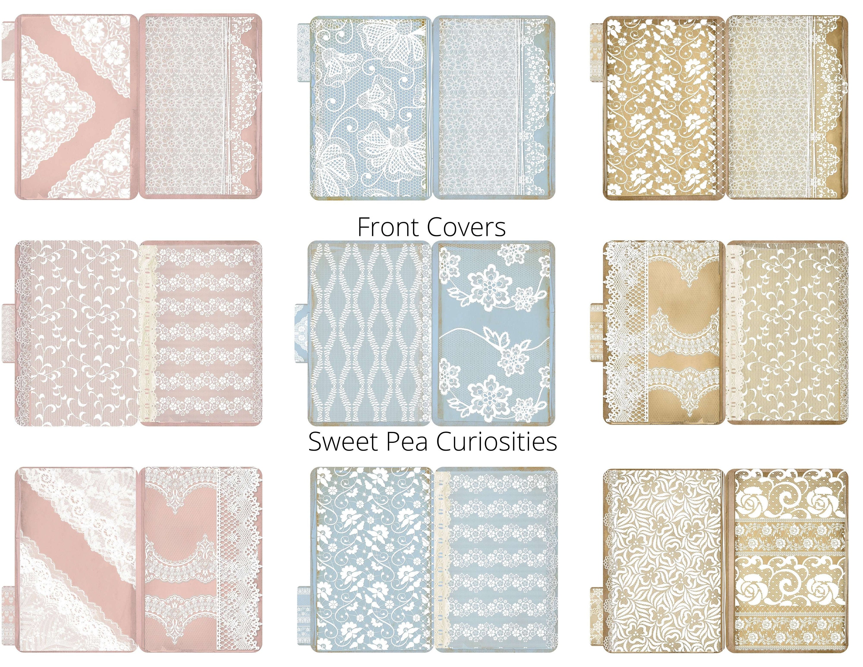 9 Lacepaper File Folders Pockets Tags Kit Digital - Etsy