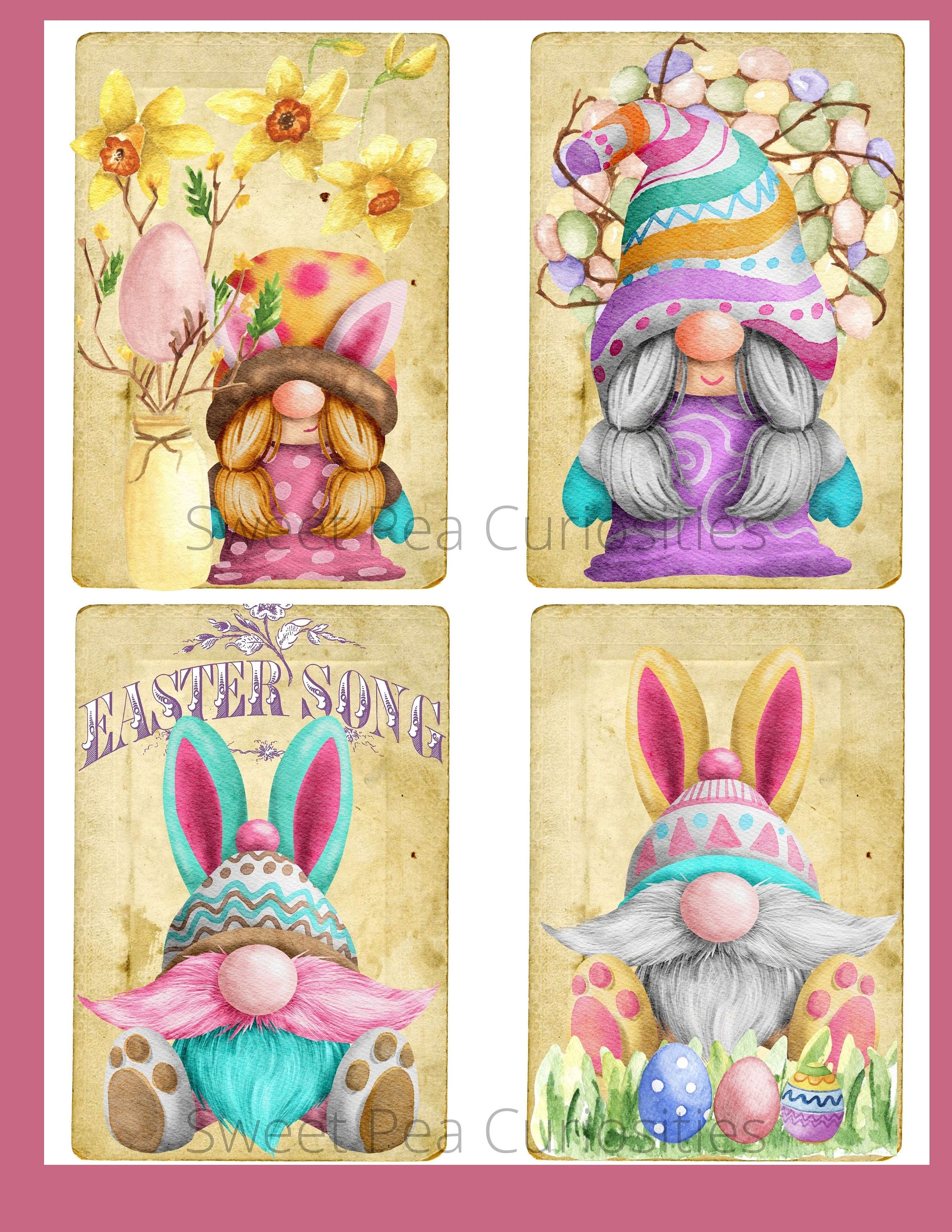 Easter Gnome Cards Junk Journal Digital Download - Etsy