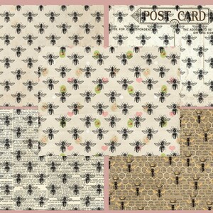 Bee, Collage, Papers, Digital, Download, Printable, Junk Journal ...