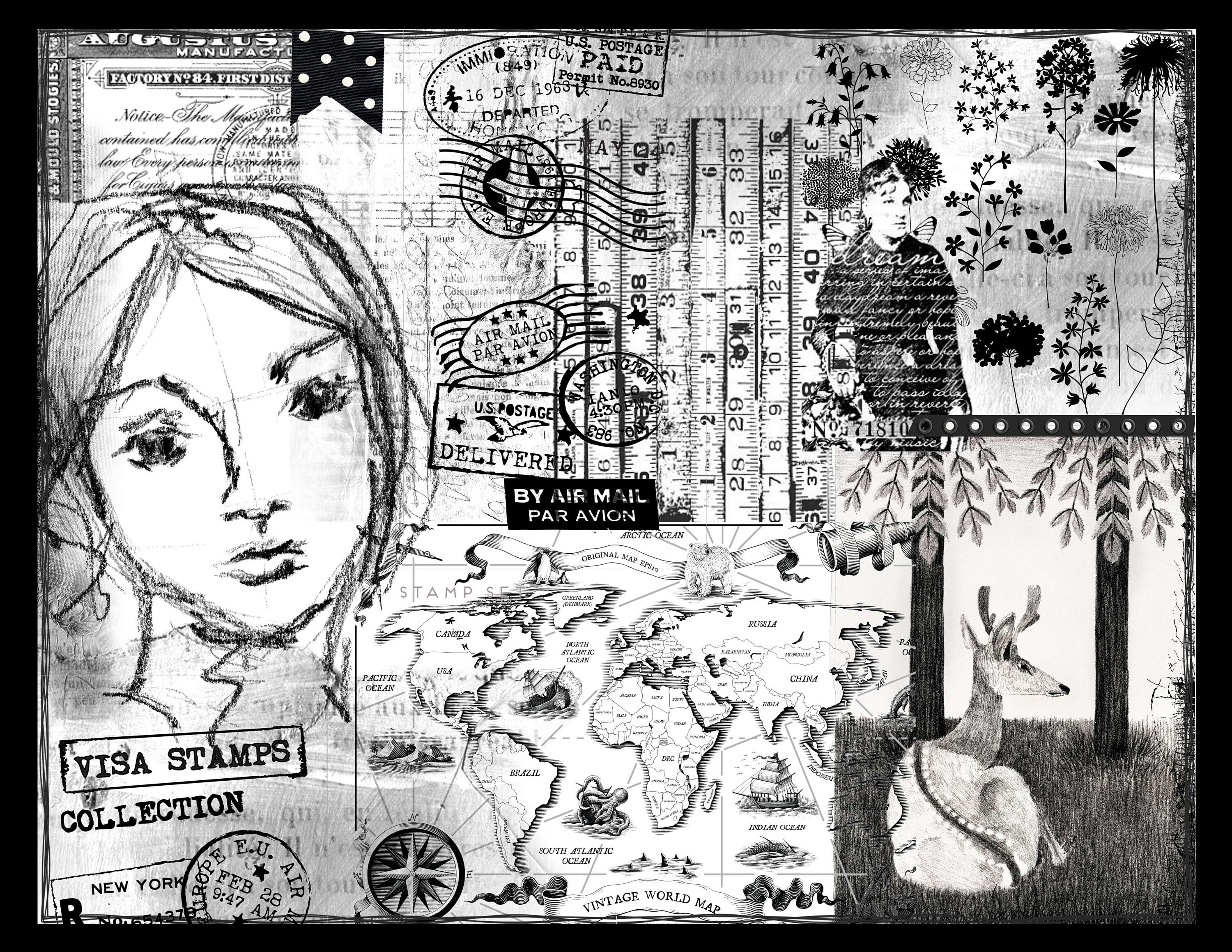 Junk Journal Collage Digital Download Printable Ephemera - Etsy