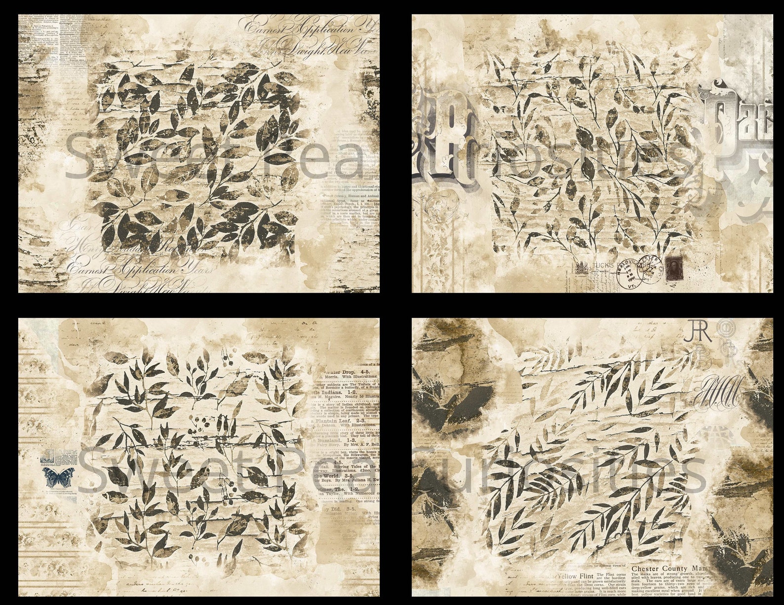 Sepia, Junk Journal, Kit, Digital, Download, Printable, Collage, Junk ...