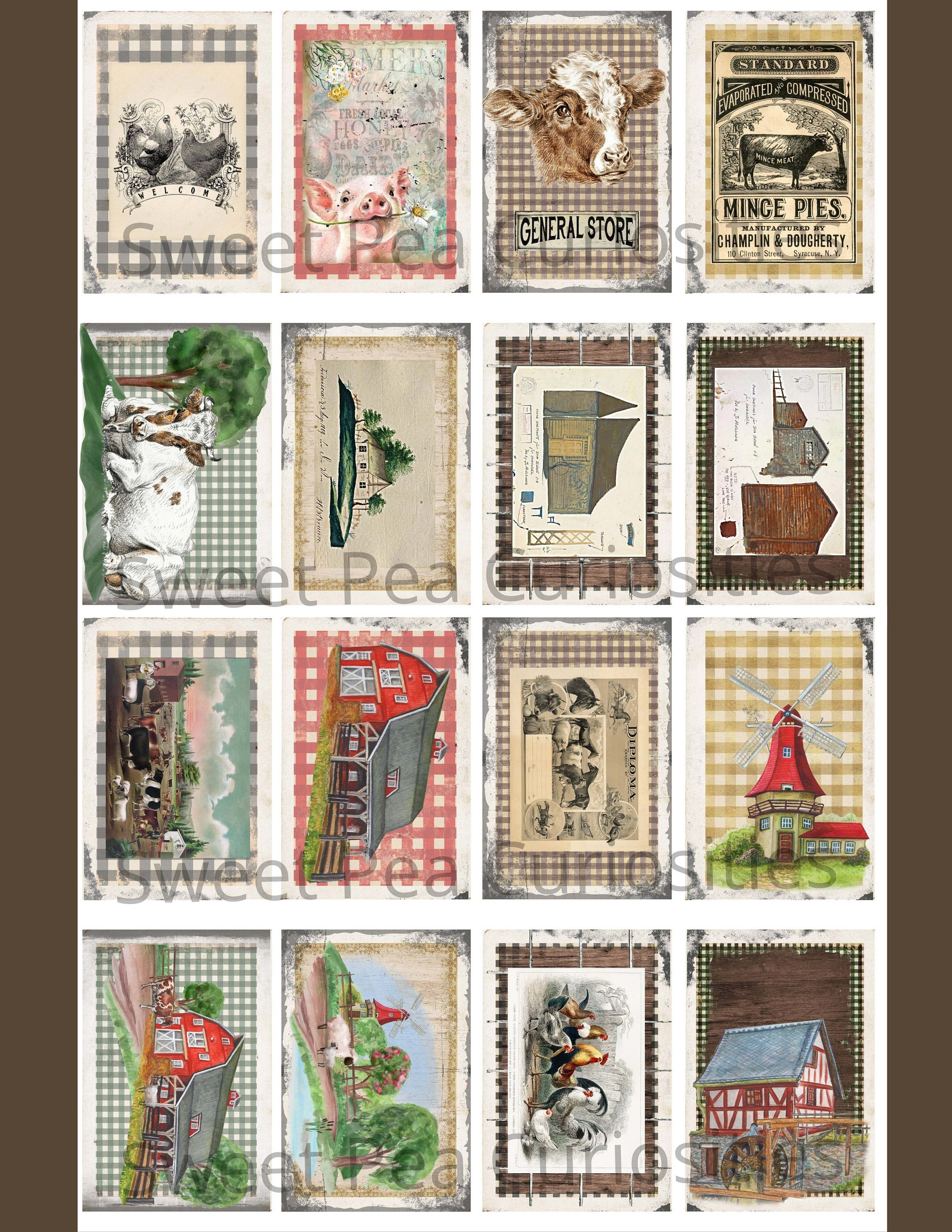 80 Cards Country Farm Junk Journal Cards Ephemera Horses - Etsy