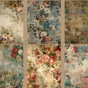 Printable, Download, Digital, Grunge, Flowers, Junk Journal, Supplies ...