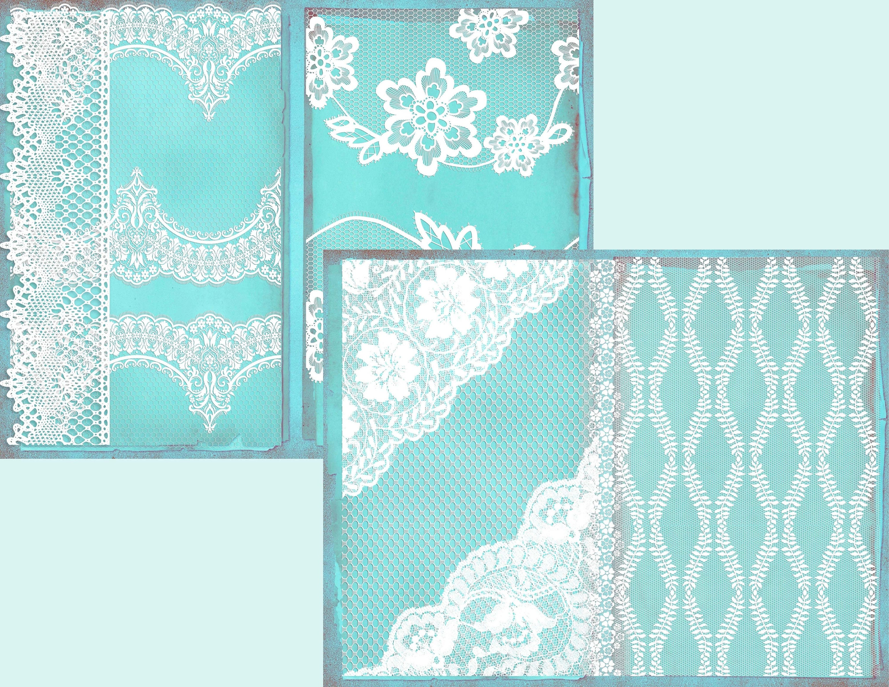 Turquoise Lace Printable Digital Download Junk Journal - Etsy