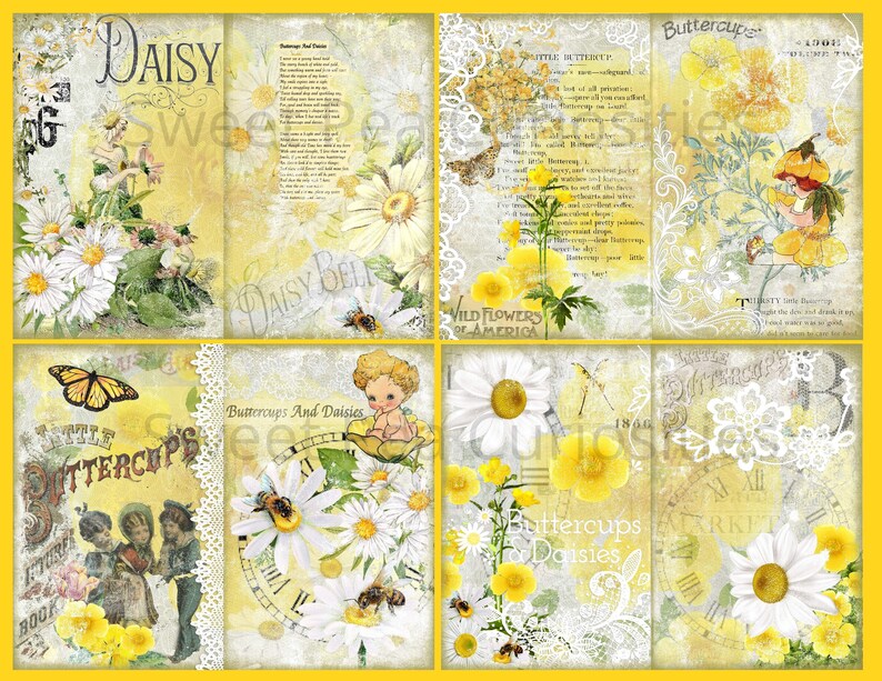 Junk Journal Kit Collage Paper Junk Journal Yellow - Etsy