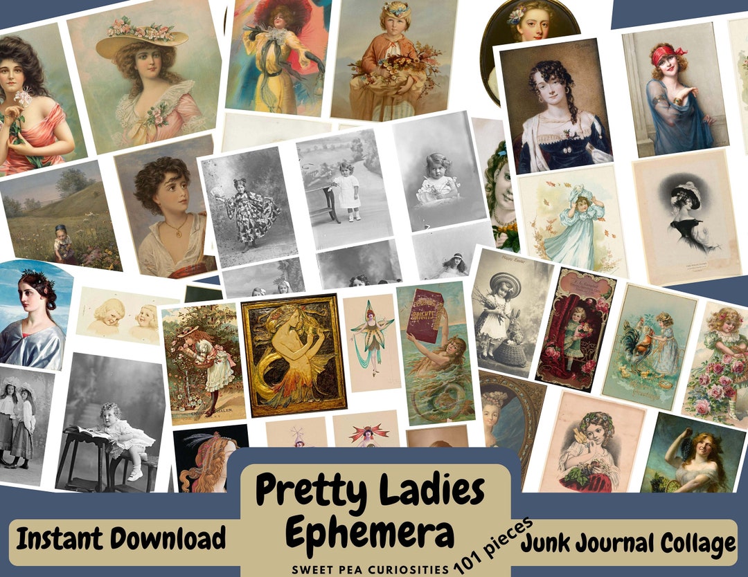Ephemera, Pretty Ladies, Printable, Digital, Download, Photos, Junk ...