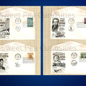 Vintage First Issue Stamp Envelopes From the 1950's, Digital Download ...
