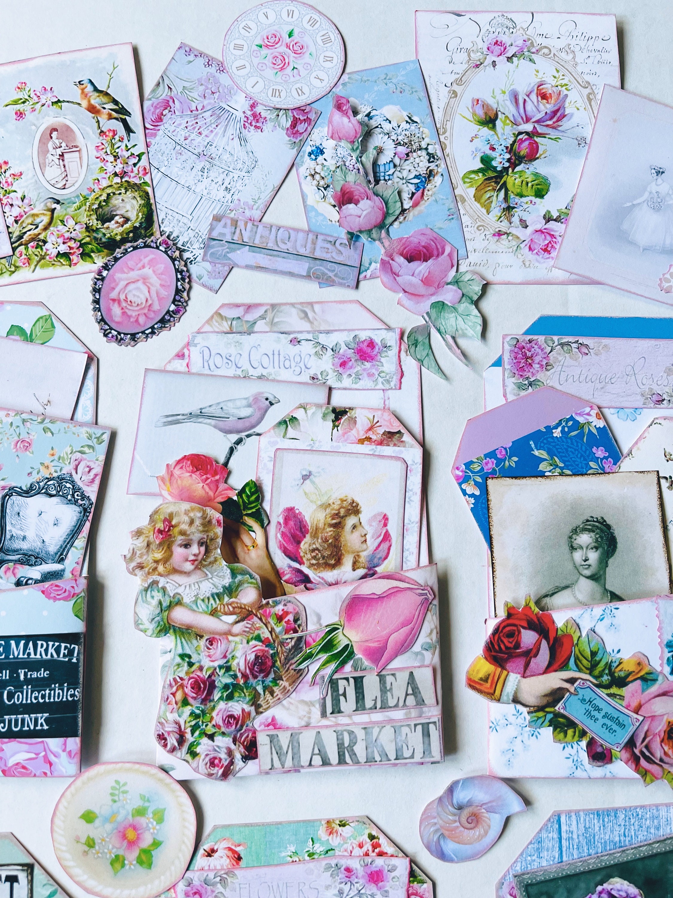 Shabby Chic Pocket Tags Loaded Envelope Junk Journal Kit - Etsy