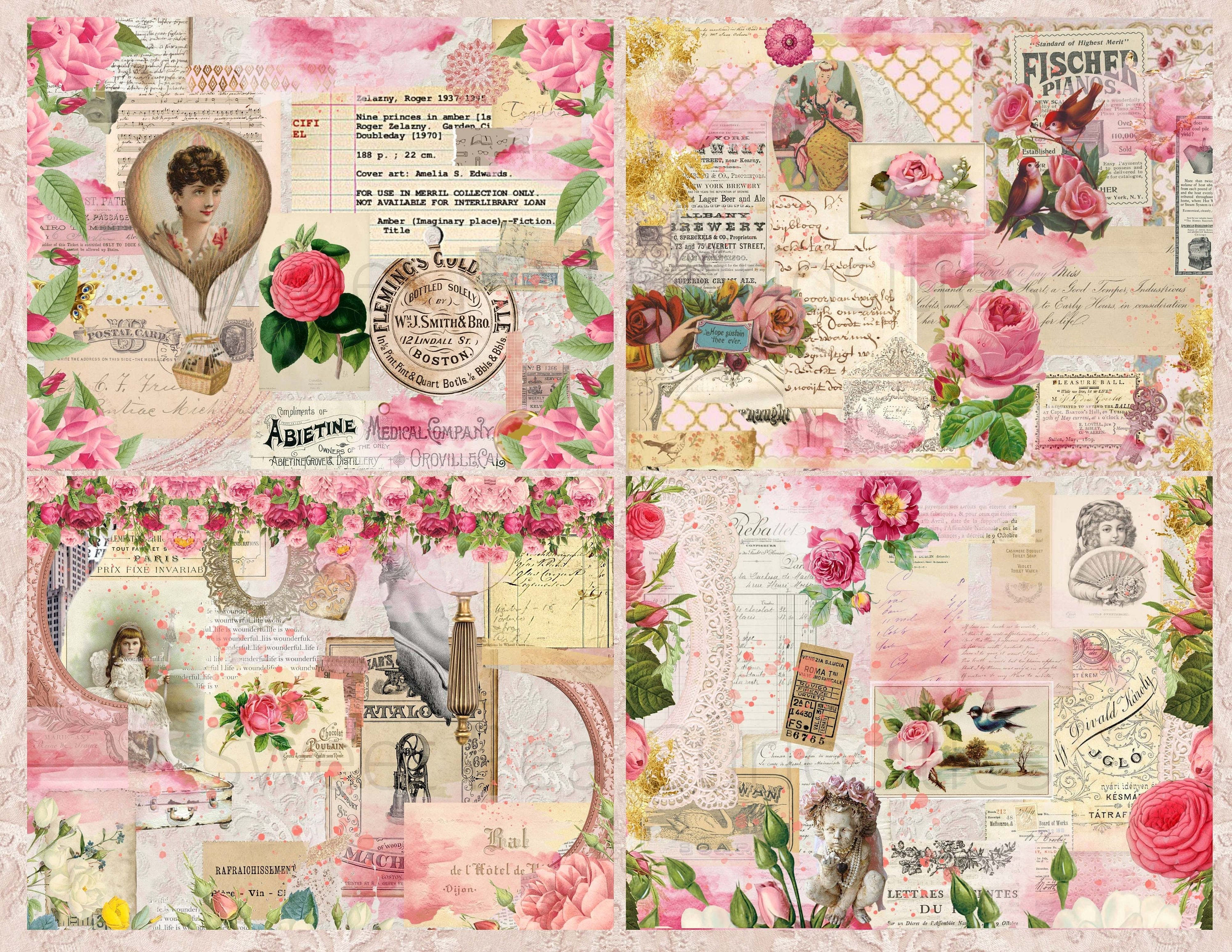 Vintage, Junk Journal Kit, Ephemera, Collage, Digital, Download ...