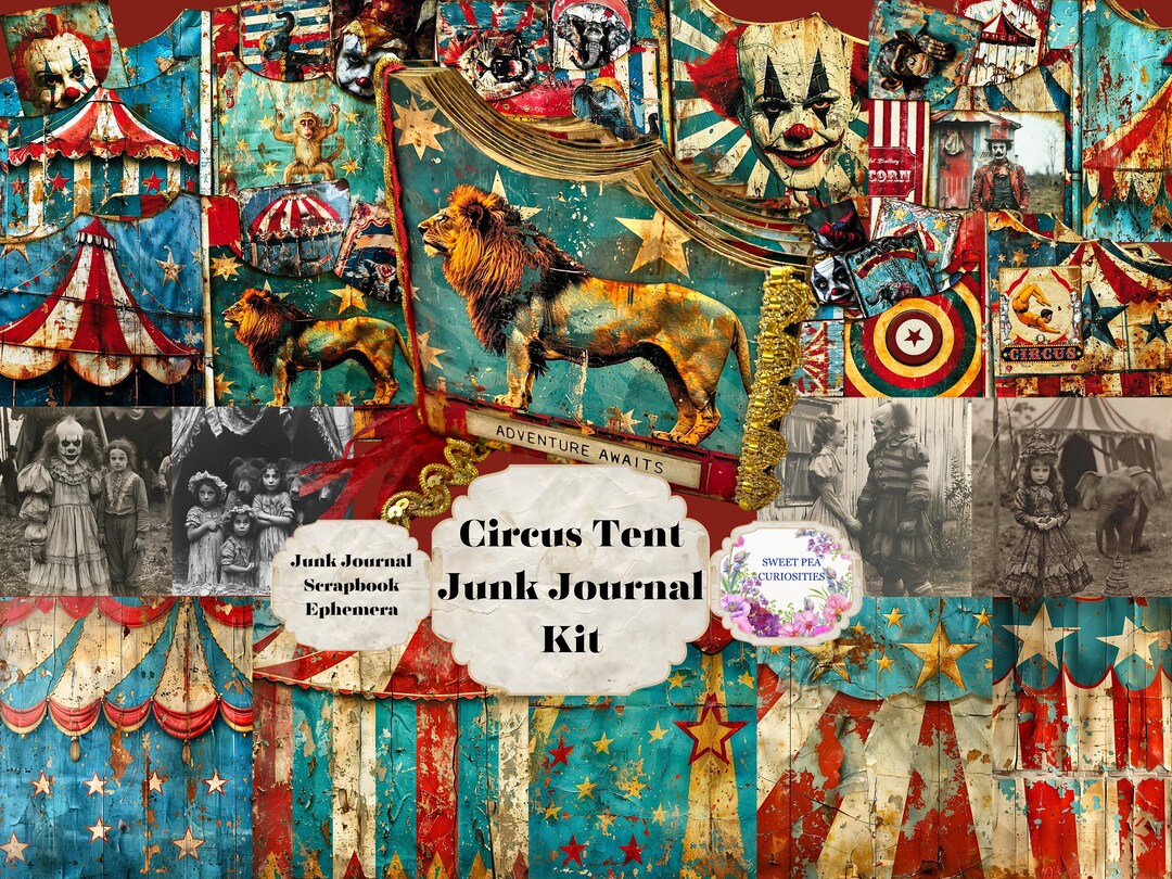 Circus, Junk Journal Kit, Digital, Download, Printable, Junk Journal ...