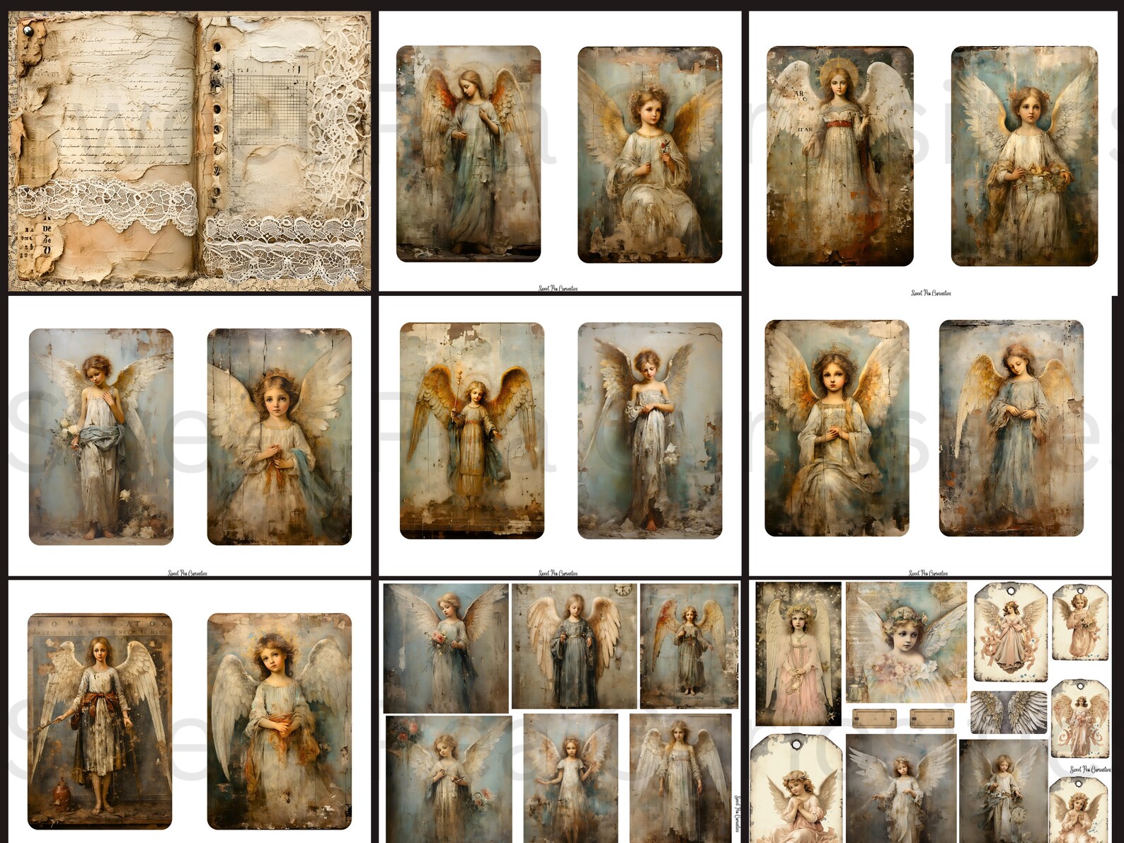Heavenly Angel ,paper, File Folders, Pockets, Tags, Kit, Digital ...