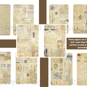 9, Vintage,paper, File Folders, Pockets, Tags, Kit, Digital, Download ...
