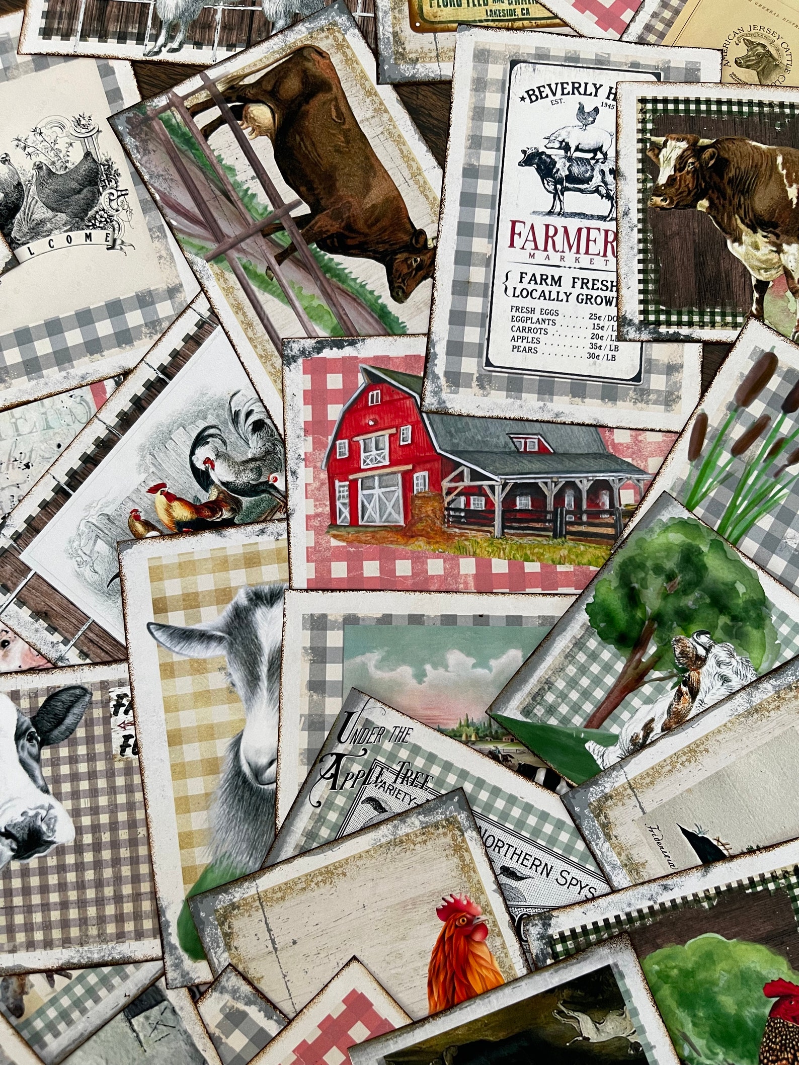 80 Cards Country Farm Junk Journal Cards Ephemera Horses - Etsy