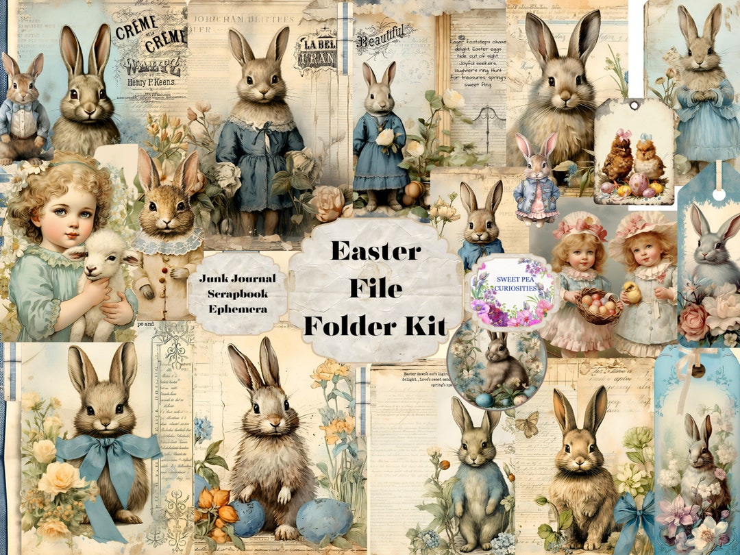 Easter, Paper, File Folders, Pockets, Tags, Kit, Digital, Download ...