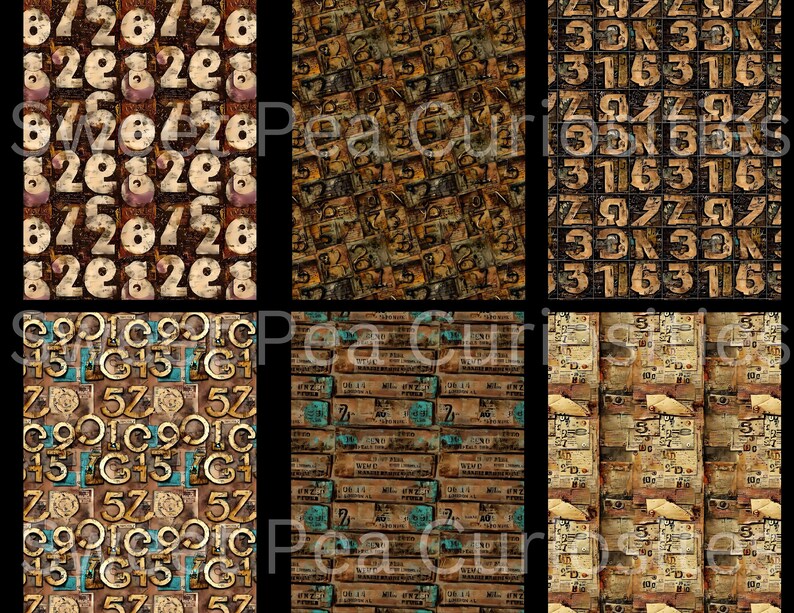 Junk Journal, Printable, Download, Digital, Papers, Numbers, Junk ...