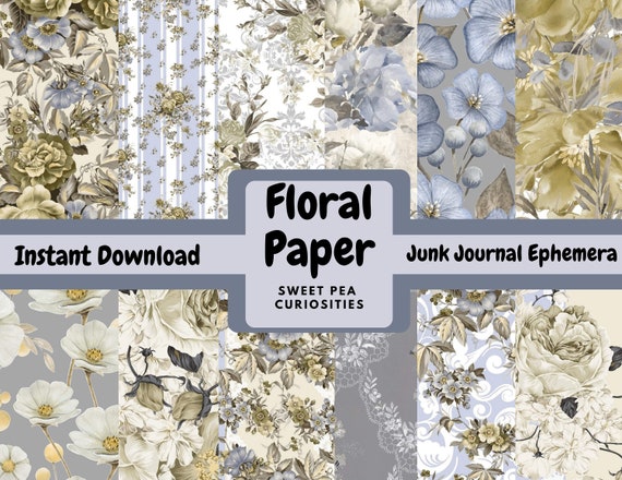 Floral Paper Digital Download Printable Junk Journal - Etsy