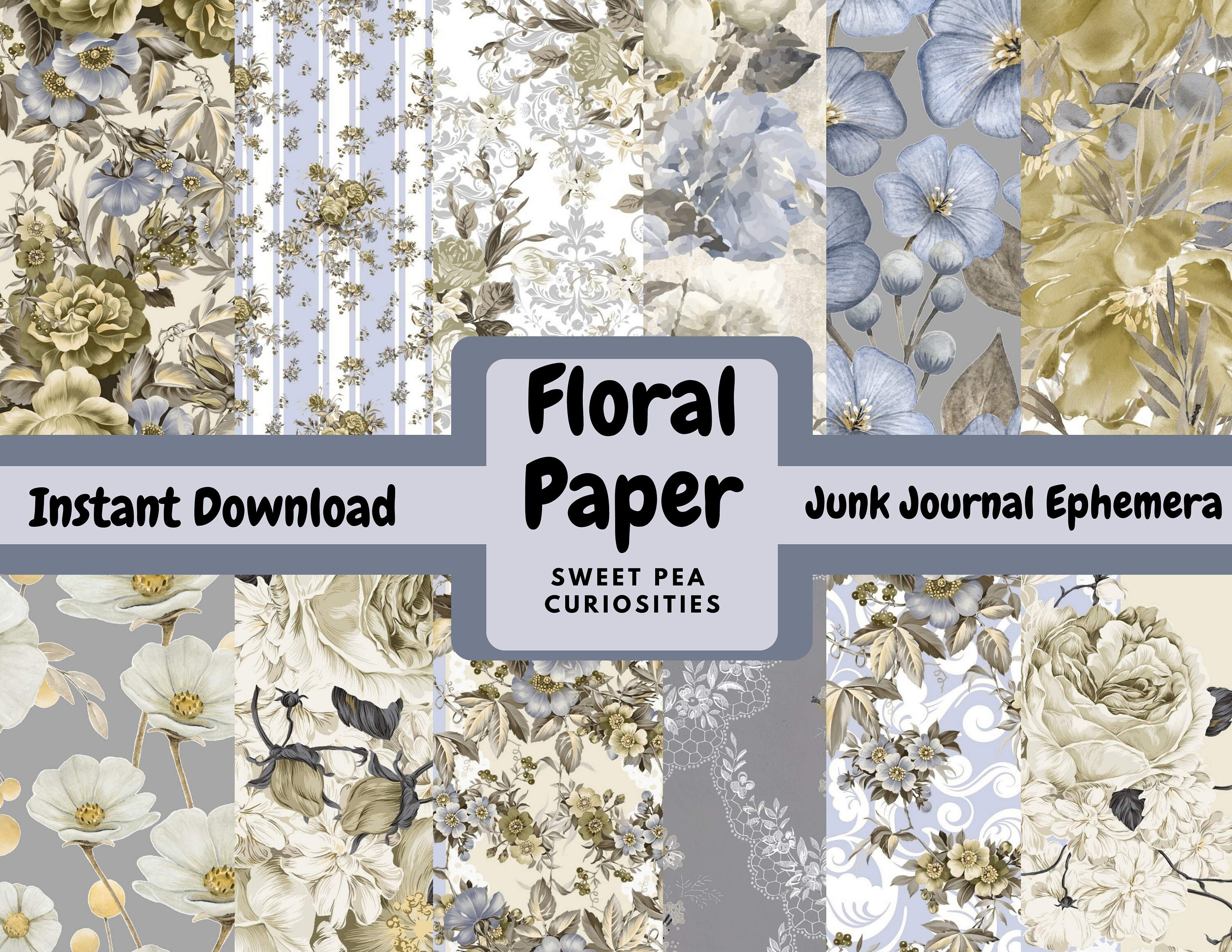Floral Paper Digital Download Printable Junk Journal - Etsy