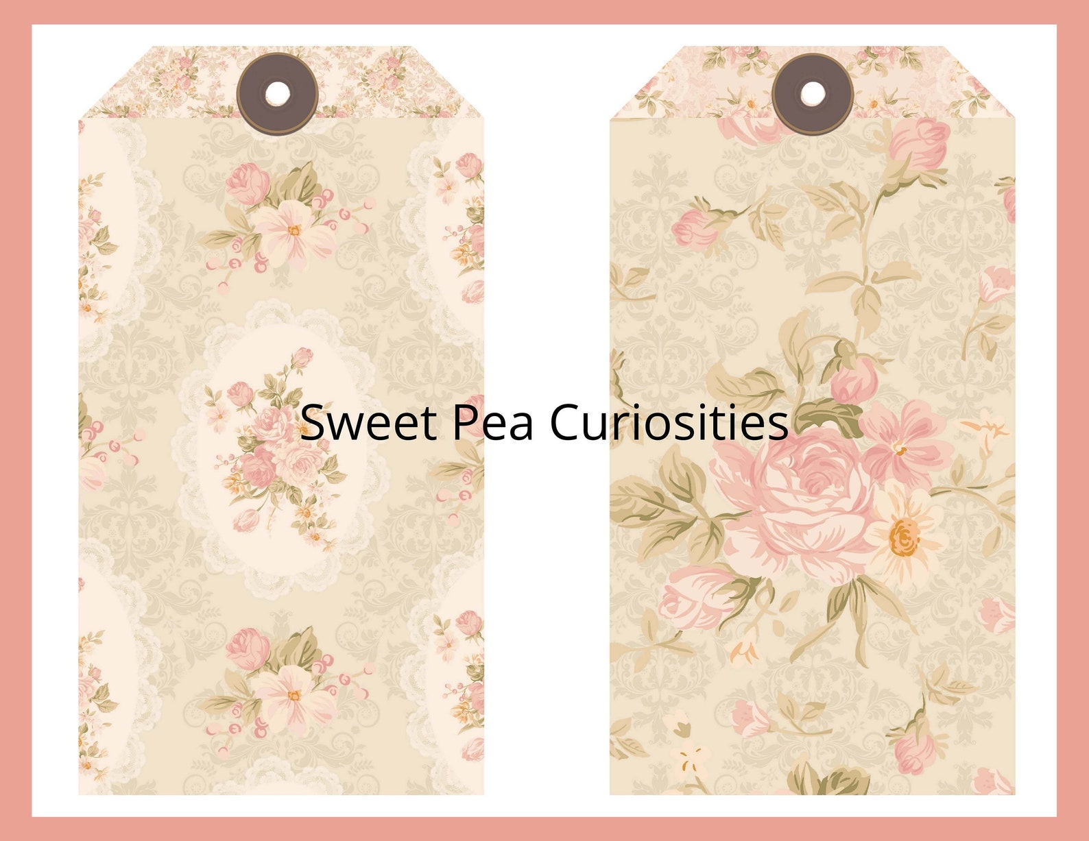 Large Floral Tags Digital Download Printable Junk Journal - Etsy