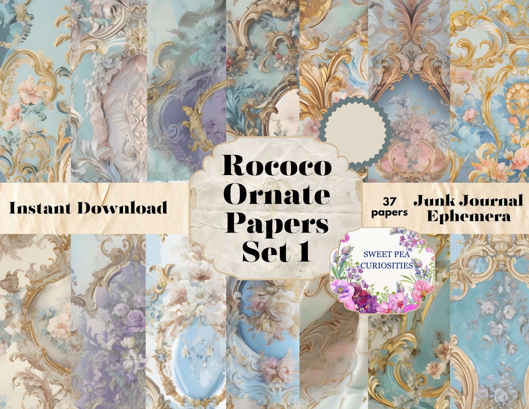 Rococo, Printable, Download, Digital, Junk Journal, Supplies, Shabby ...