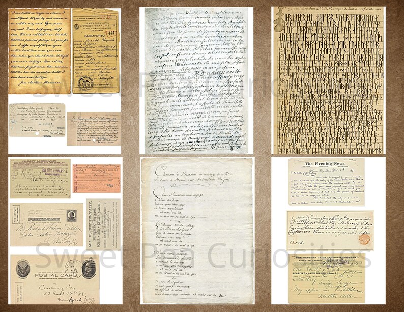 84 Vintage, Letters, Telegrams, Junk Journal Ephemera, Junk Journals ...