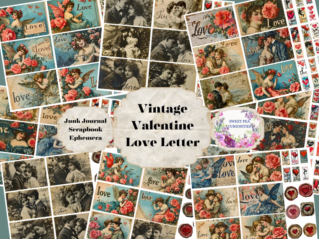 Valentine Love ,paper, File Folders, Pockets, Tags, Kit, Digital ...