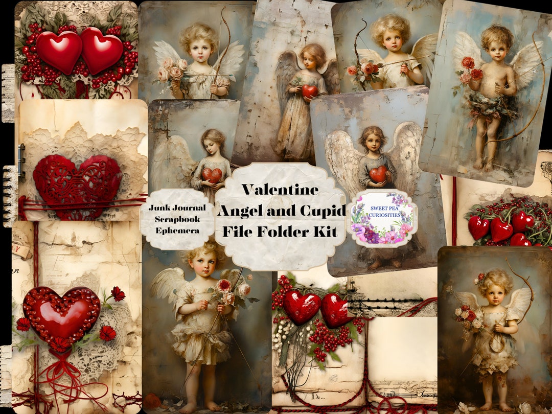 Valentine Angel ,paper, File Folders, Pockets, Tags, Kit, Digital ...