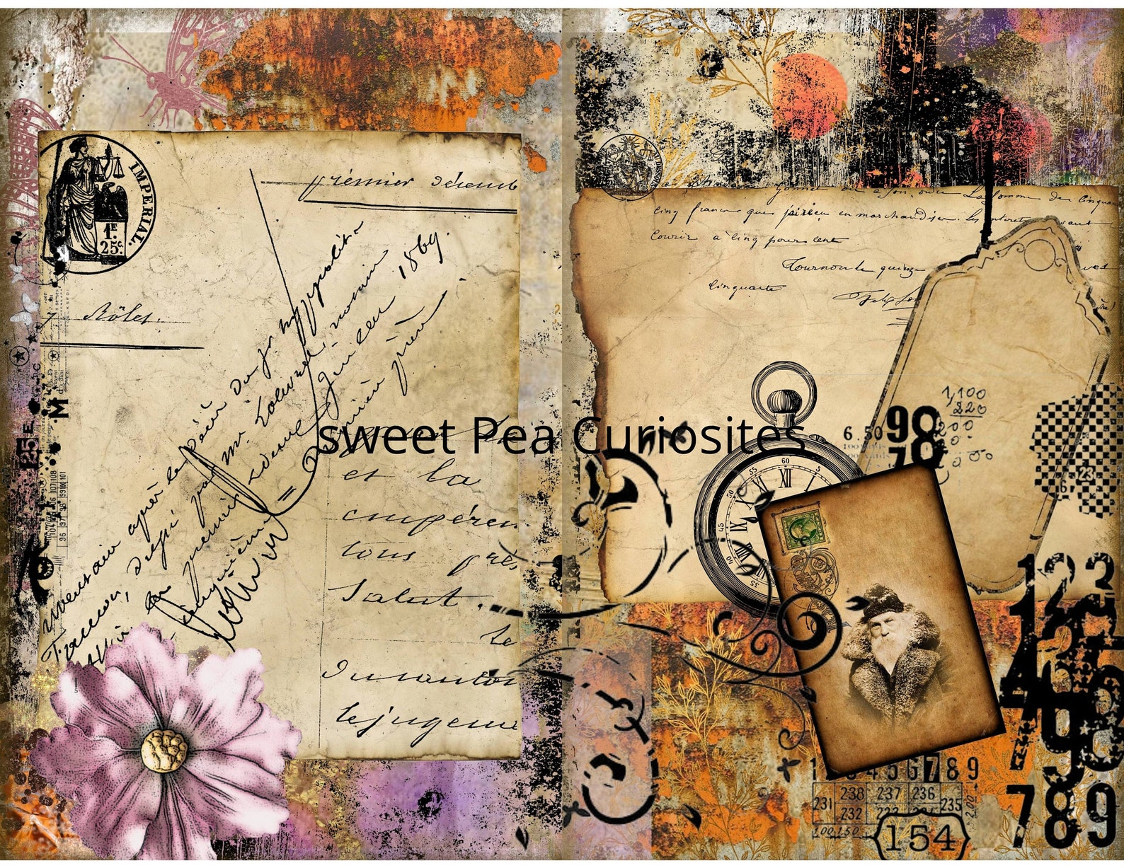Vintage Grunge Paper Digital Download Printable Junk | Etsy