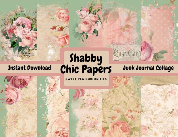 Shabby Chic Papers Digital Download Printable Junk Journal - Etsy