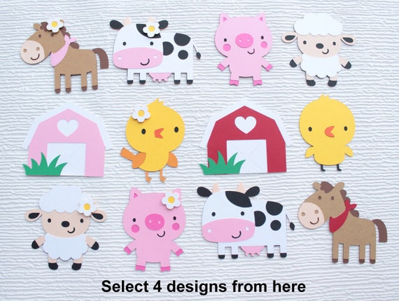 Set of 4 Farm Animal Cutouts Farm Animals Birthday | Etsy