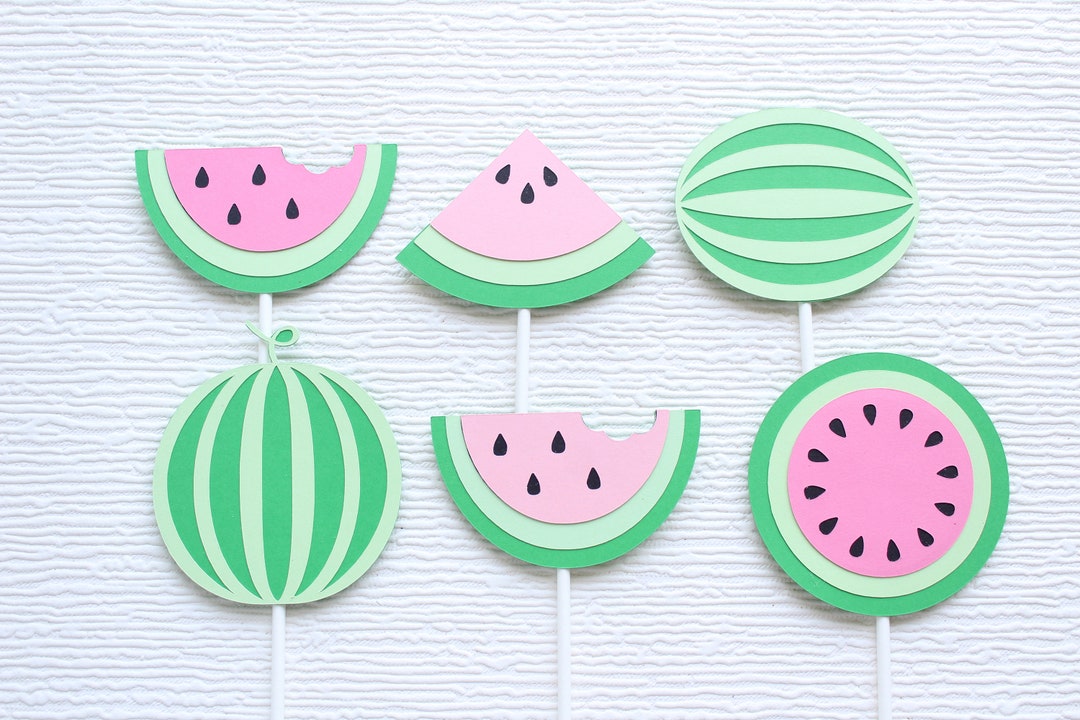 Watermelon Cupcake Toppers, One in a Melon Birthday, Watermelon 1st ...