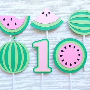 ANY AGE Watermelon Cupcake Toppers, One in a Melon Birthday, 1st ...