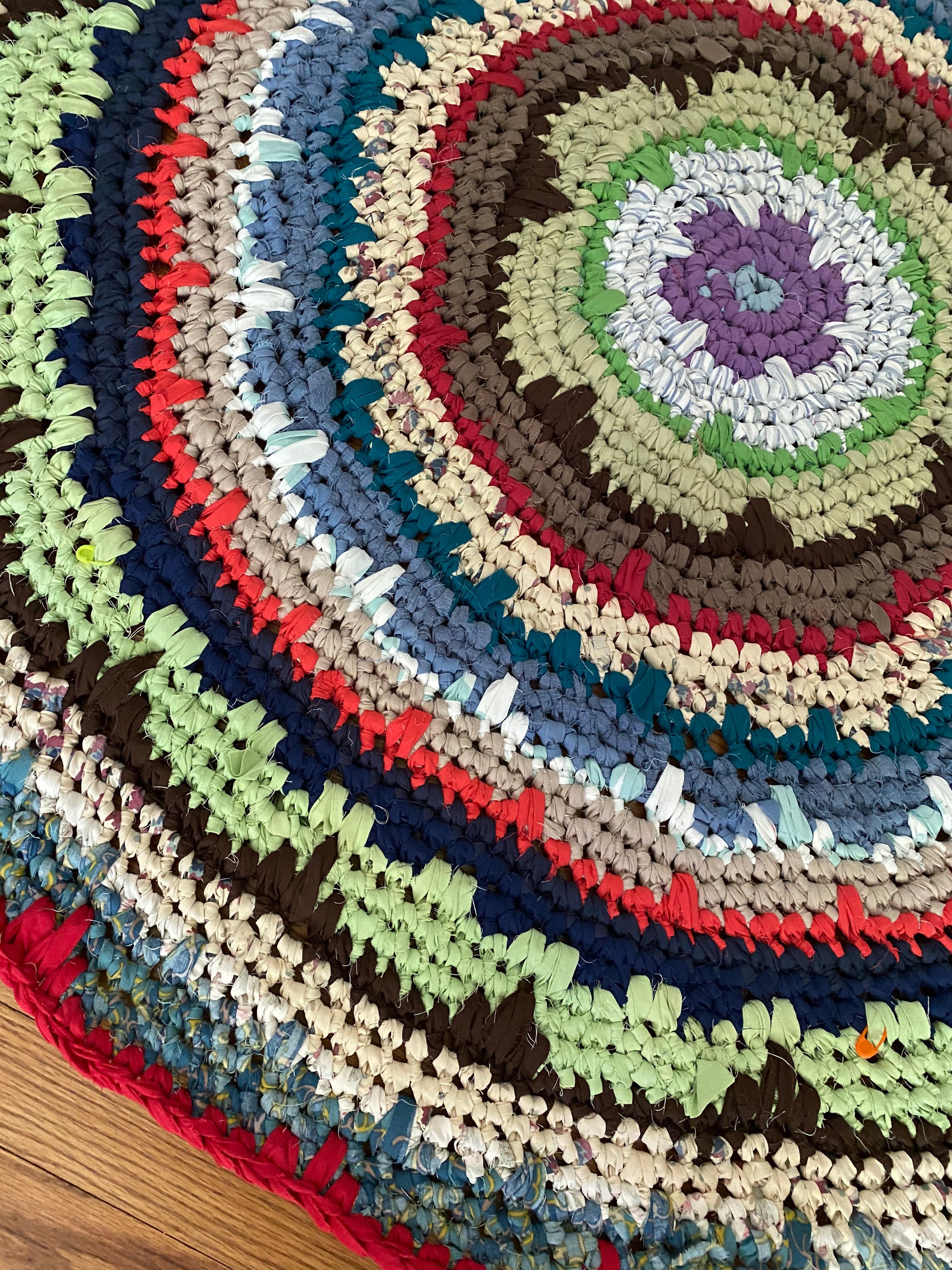 Cotton Rag Rug Handmade From Recycled Linens. Sustainable, Durable ...