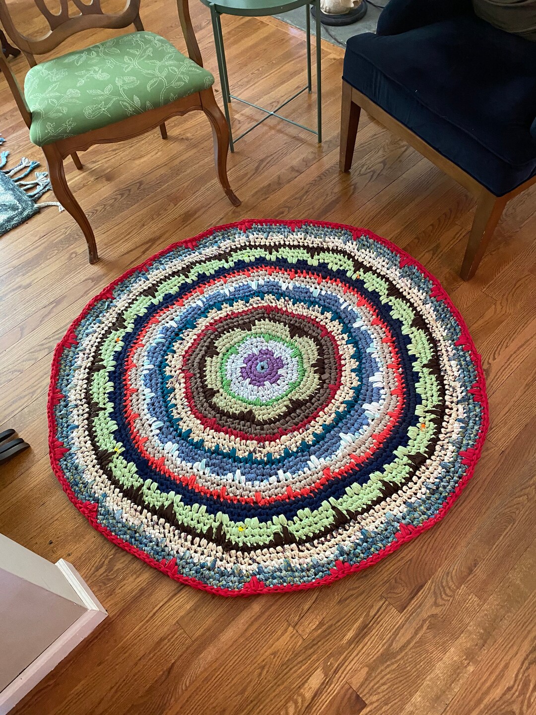 Cotton Rag Rug Handmade From Recycled Linens. Sustainable, Durable ...