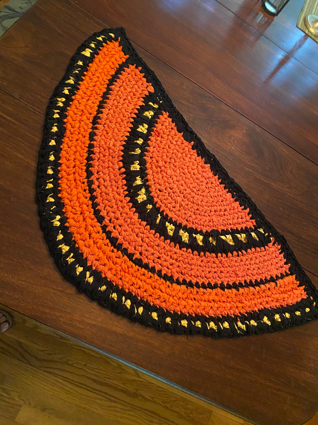 Monarch Butterfly Orange Cotton Rag Rug. 36x19 Handmade W/recycled ...
