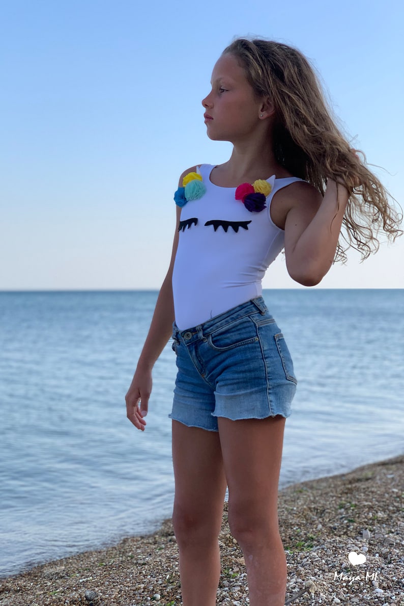 Unicorn Swimsuit For Girls Summer Pool Party Suit One Piece Etsy