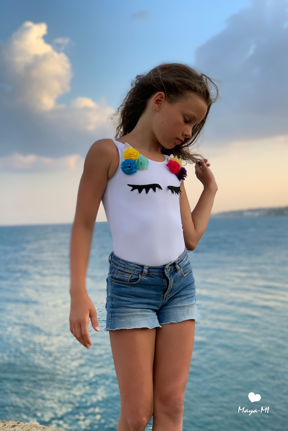 Unicorn swimsuit for girls summer pool party suit one piece | Etsy