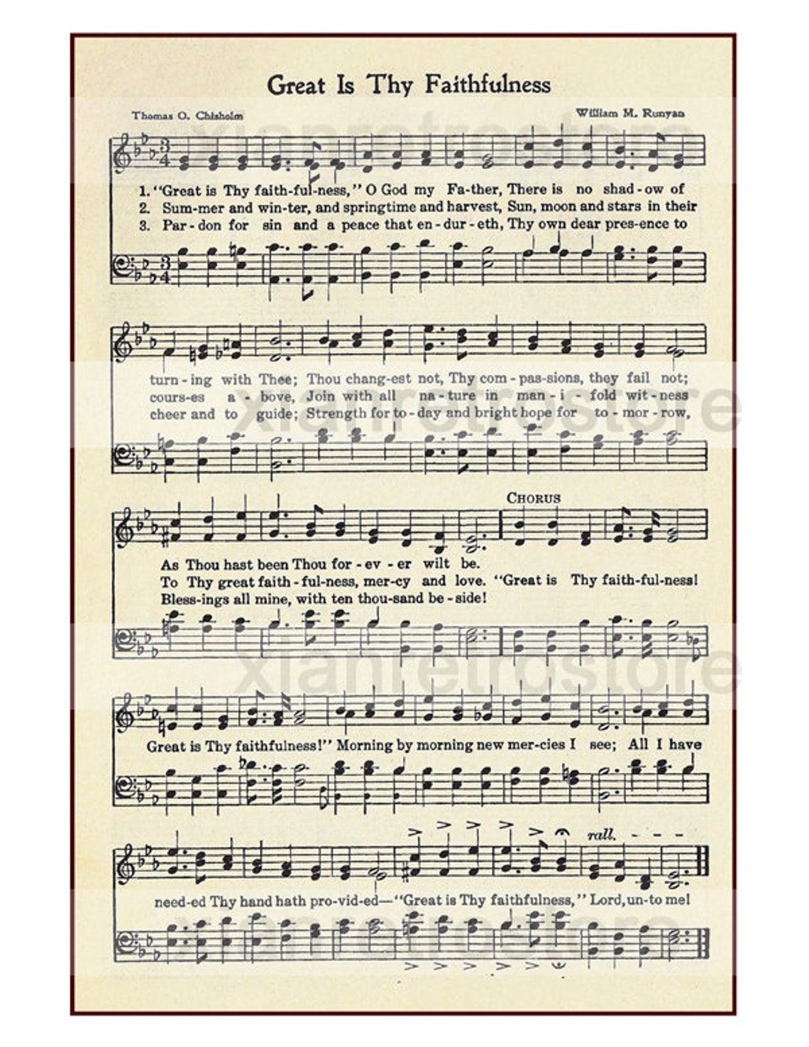 Great is Thy Faithfulness - Christian Hymn - Digital Download ...