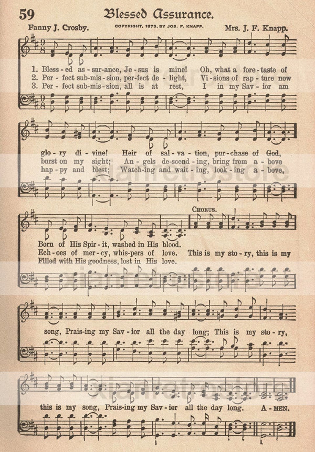 Blessed Assurance - Christian Hymn - Digital Download - Devotional ...