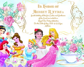 Princess Tea Party Invitation Princess Tea Party Girls Tea - Etsy