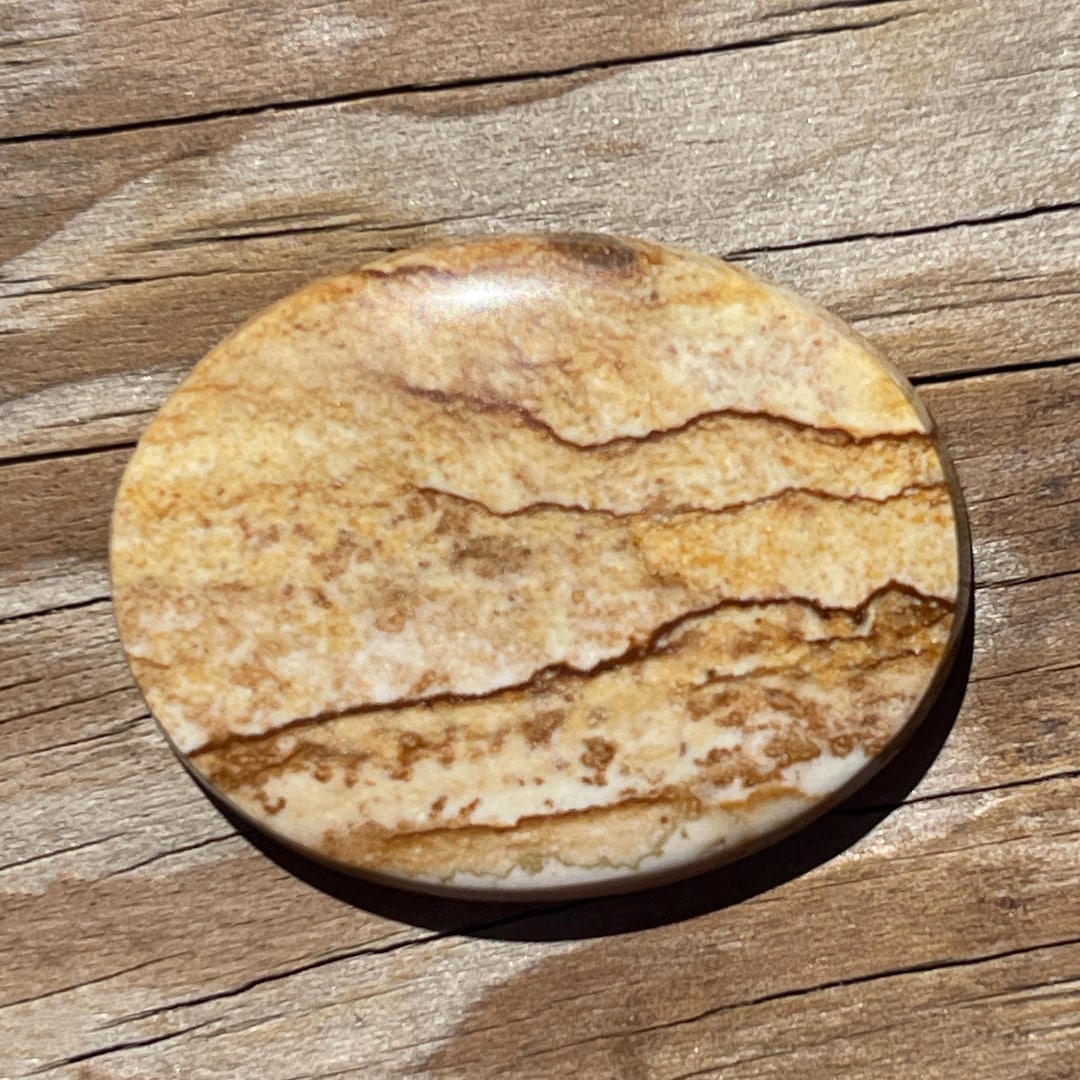 Chicken Track Jasper Cabochon:hand Cut Oval Gemstone (37.1x28.8x5.7mm ...
