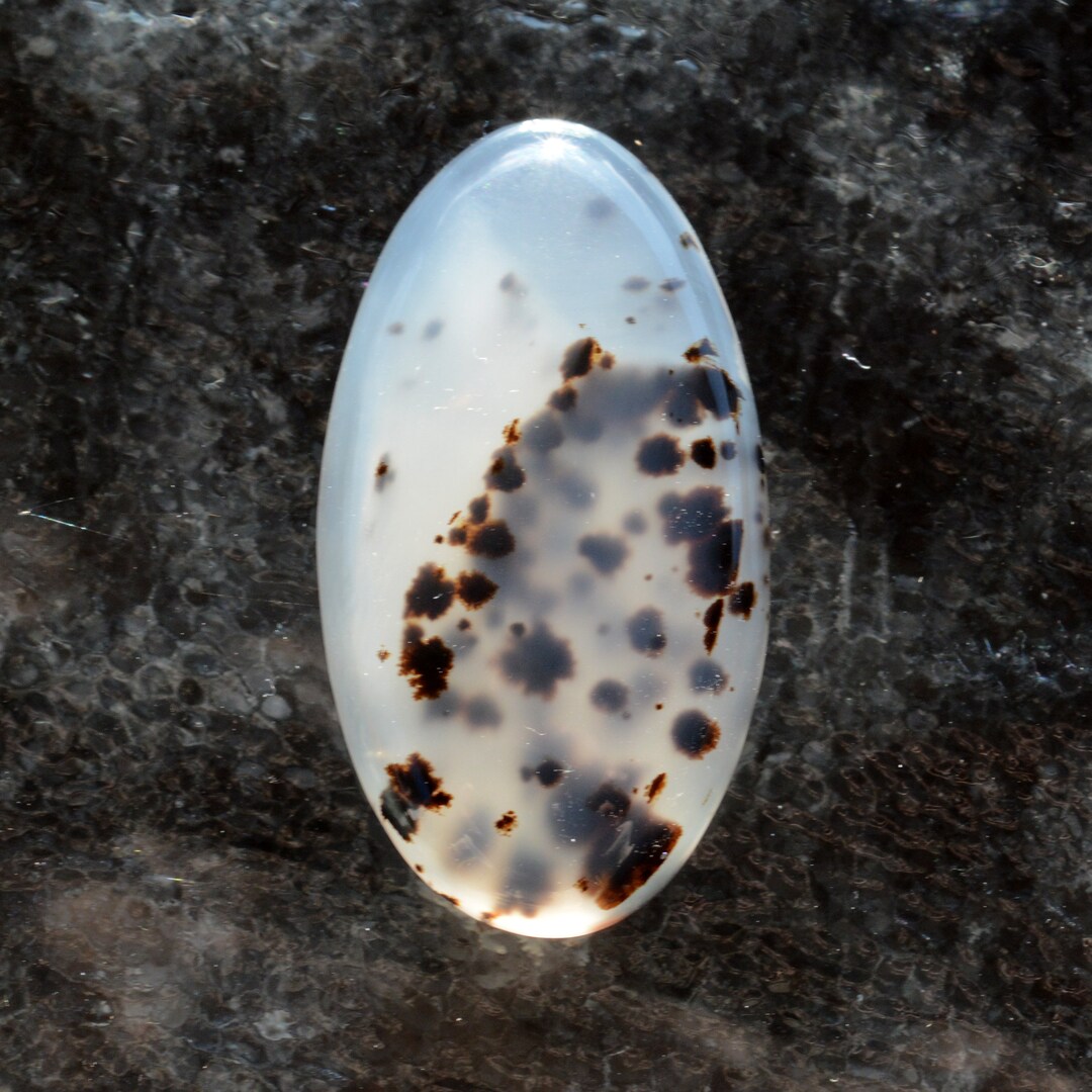 Montana Moss Agate Hand Cut Long Oval Designer Cabochon Translucent ...