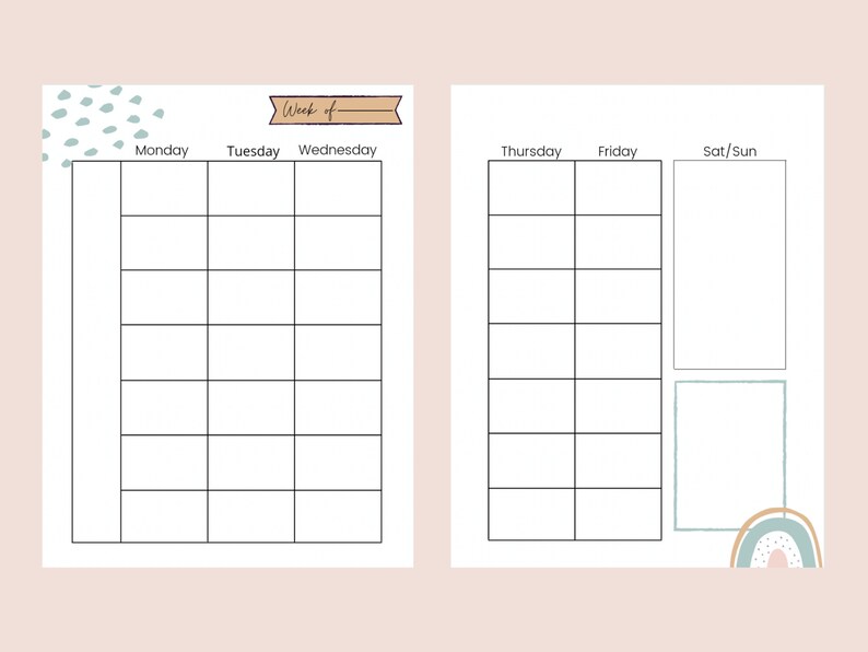 Homeschool Planner Printable - Boho - Etsy