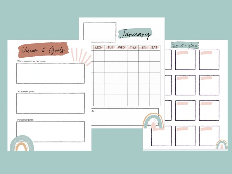 Homeschool Planner Printable - Boho - Etsy