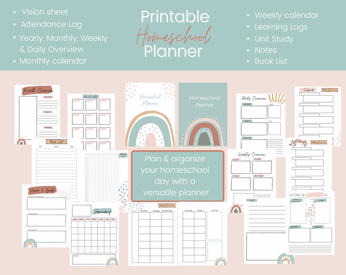 Homeschool Planner Printable Boho - Etsy