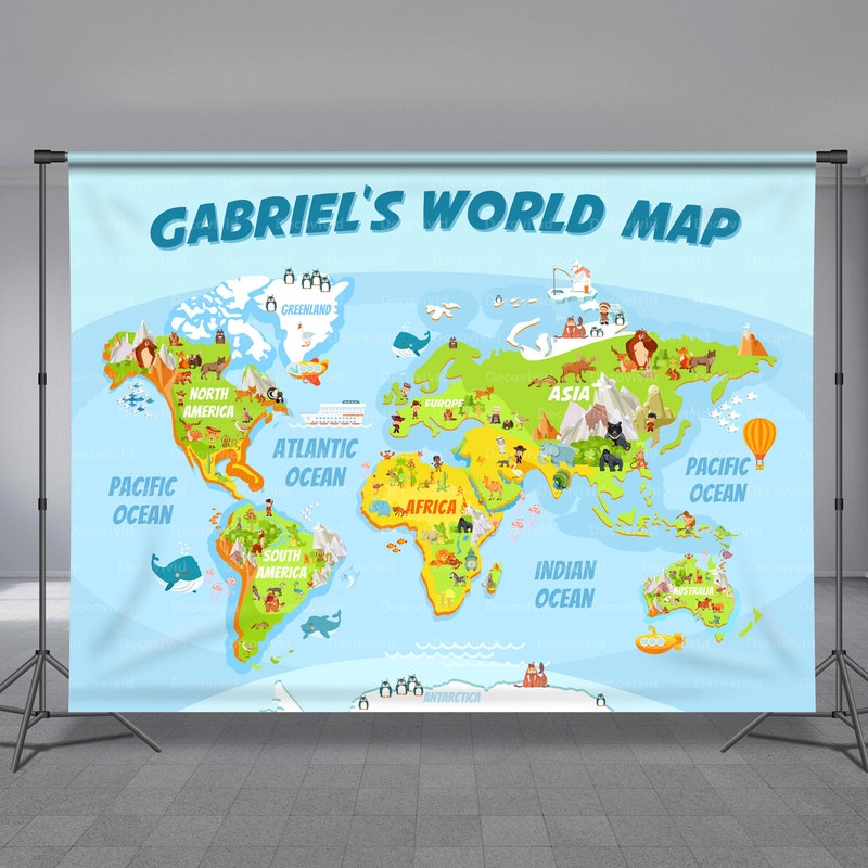 World Map Backdrop - Etsy