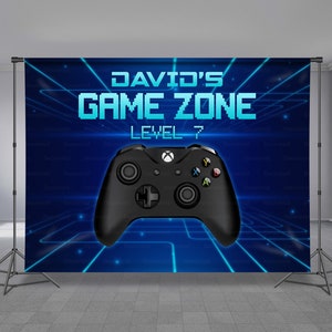 Video Game Controller Birthday Backdrop, Game Zone, Joystick Theme ...