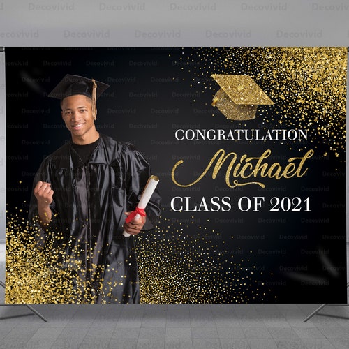 Glitter Graduation Party Backdrop Photo Booth Chalkboard - Etsy